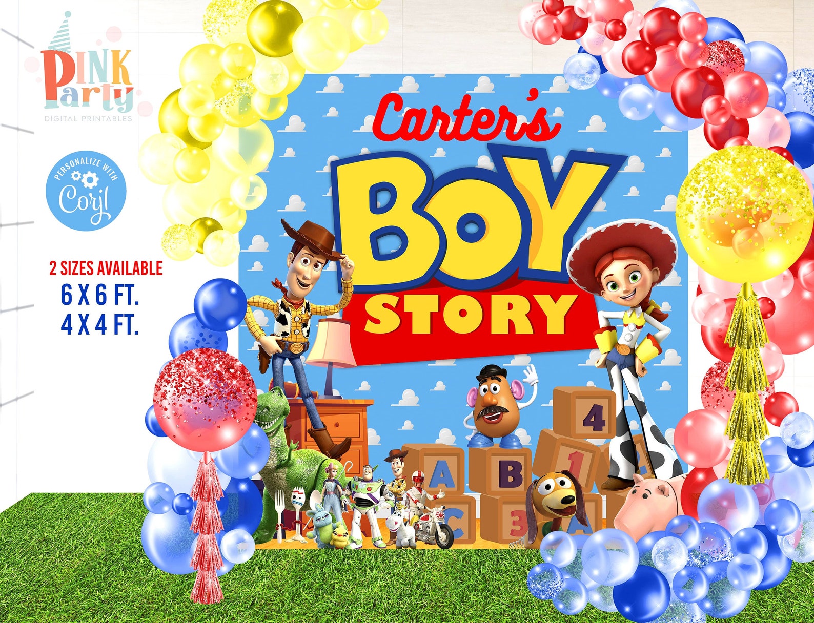 Kids Birthday Backdrop Printable Template Kids Birthday Candy - Etsy