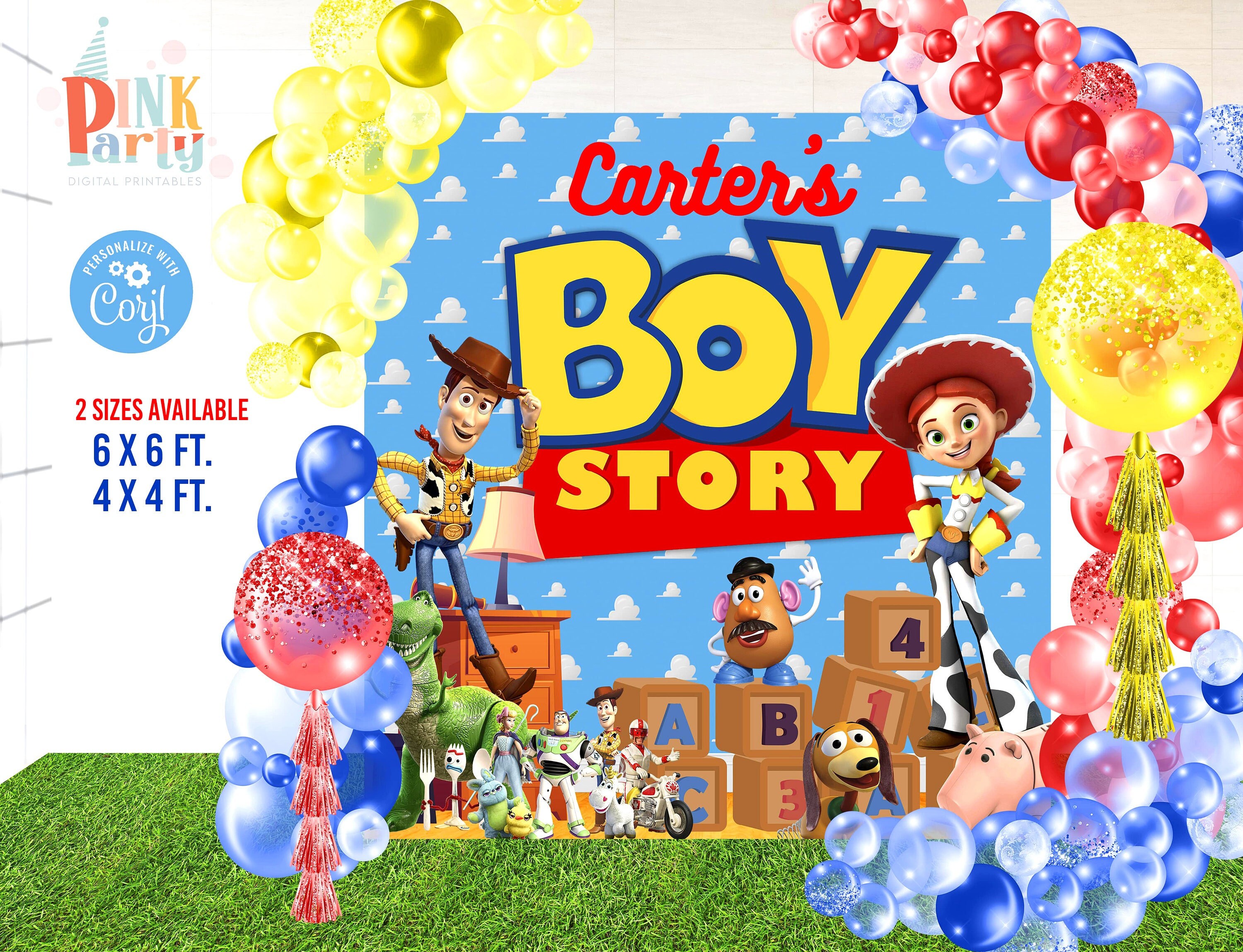 Kids Birthday Backdrop Printable Template Kids Birthday Candy - Etsy