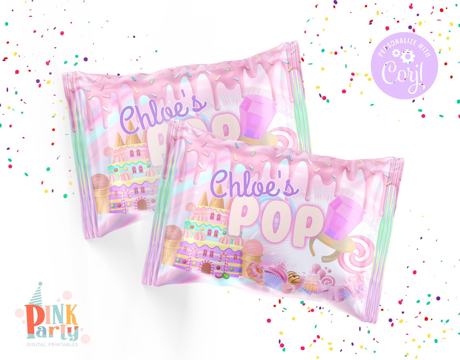 Kids Birthday Ring Pop Template Printable Kids Birthday Snack - Etsy