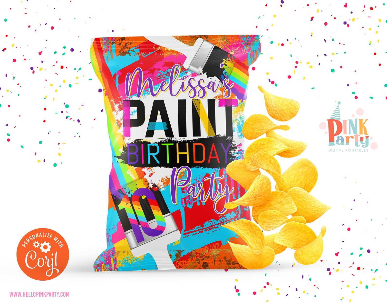 Kids Birthday Bundle, Template Printable, Kids Birthday Chip Bag, Kids ...