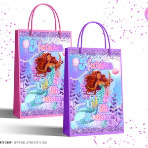 Mermaid Birthday Water Labels, Template Printable, Little Mermaid Party ...