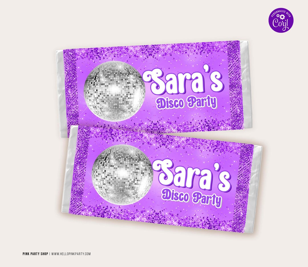 Editable Disco Ball Birthday Candy Wrapper Template (digital Download ...