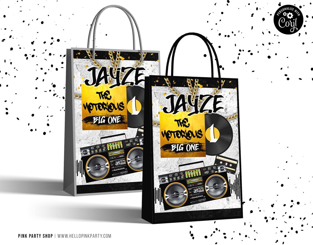 Notorious Birthday Gift Bag Label Editable Template Printable Hip Hop ...