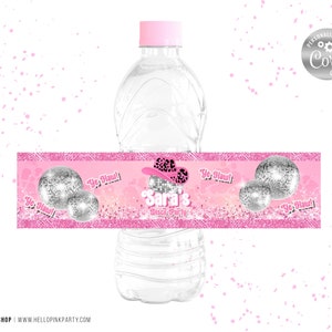 Disco Cowgirl Birthday Party Water Labels Wrapper, Printable Templates ...