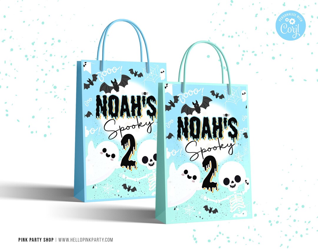 Halloween Birthday Gift Bag Labels, Printable Templates, Spooky 2 ...