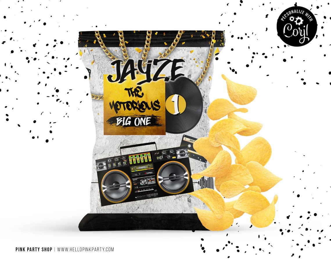 Hip Hop Birthday Chip Bag Template Printable Notorious - Etsy