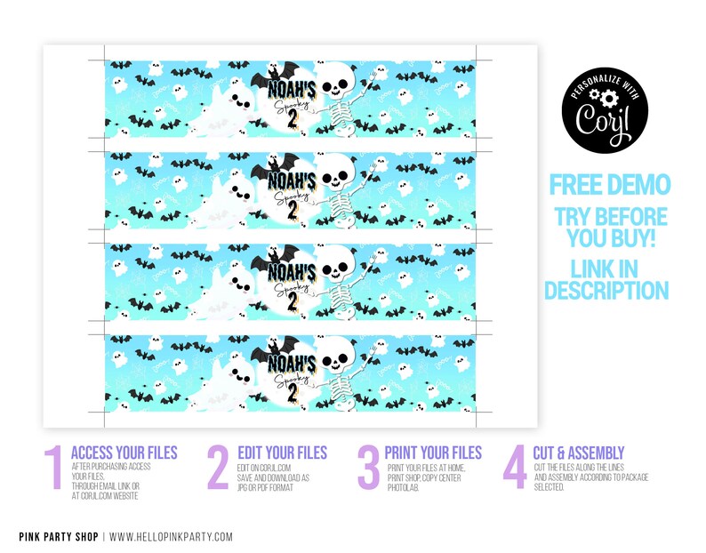 Halloween Water Labels Wrapper Printable Templates Scary - Etsy