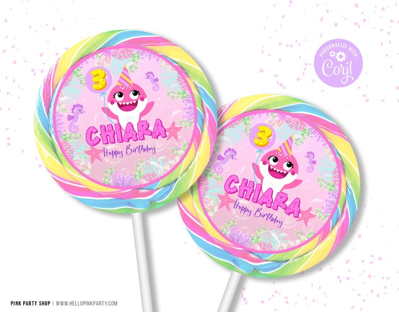 Kids Birthday Lollipop Labels Template Printable Kids - Etsy