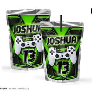 Gamer Birthday Gable Box Labels, Printable Templates, Gaming Birthday ...