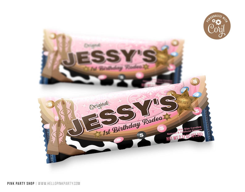 Cowgirl Birthday Candy Drops Bag Template Printable 1st Rodeo - Etsy