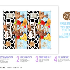 Cowboy Birthday Fruit Snacks Bag Template Printable, 1st Rodeo Snack ...