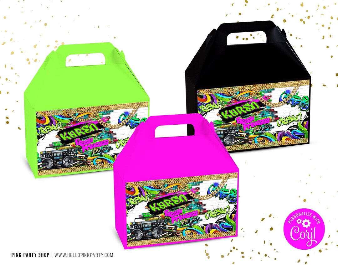 Birthday Gable Box Labels Printable Templates Birthday Party - Etsy