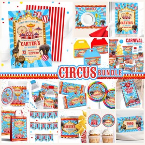 Circus Birthday Chip Bag Editable Template: Editable Carnival Theme ...