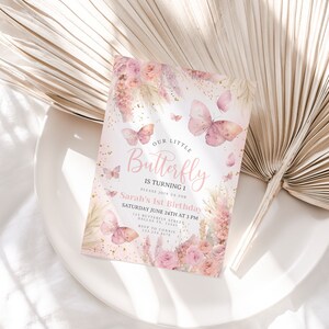 Butterflies Birthday Invitation Template Printable, Fluttering ...