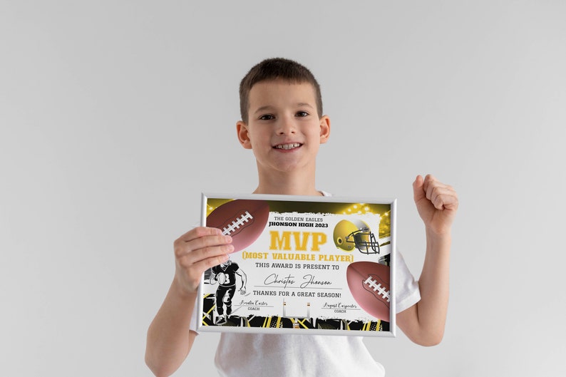 Editable Football Award Certificate: Team Party Printables (digital ...