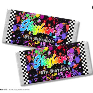 Editable Art Paint Splatter Chip Bag Wrapper, Printable Template Art ...