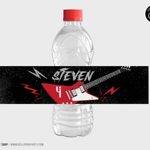 Editable Rock Star Birthday Party Water Labels, Born to Rock Party ...