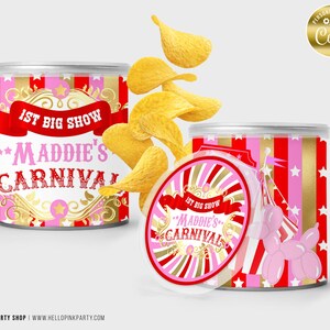 Circus Carnival Birthday Gift Box Labels: Editable Template (digital ...