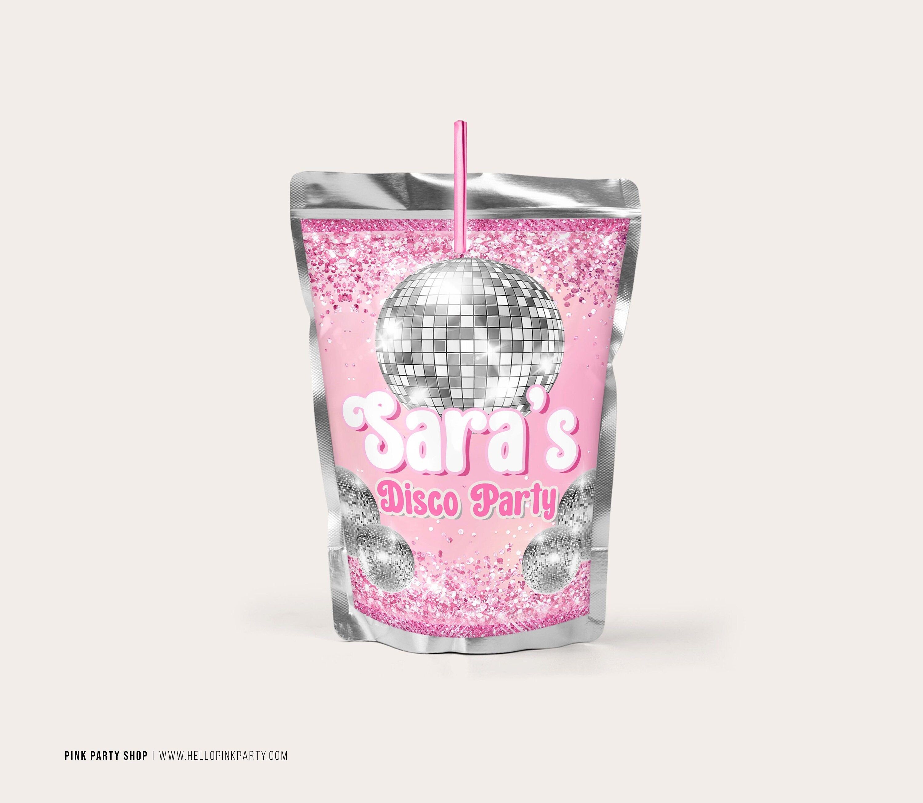 Editable Disco Ball Birthday Water Bottle Label (digital Download) - Etsy