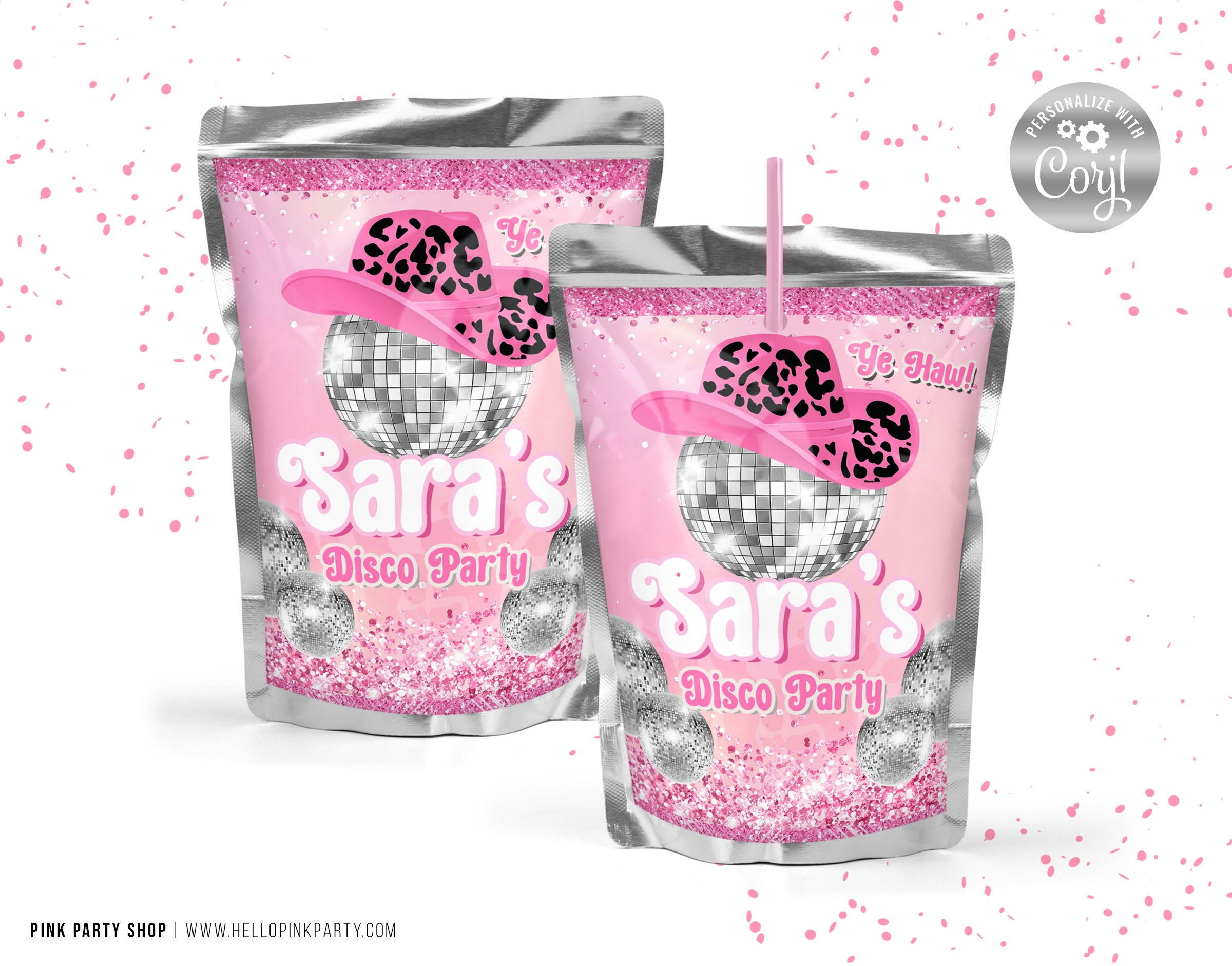 Disco Cowgirl Birthday Party Bundle: Editable Printable Templates ...