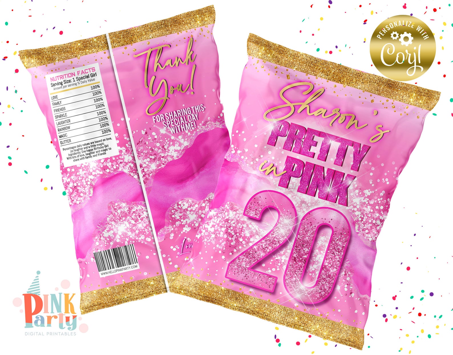 Birthday Chip Bag Wrapper Template Printable Birthday Chip - Etsy