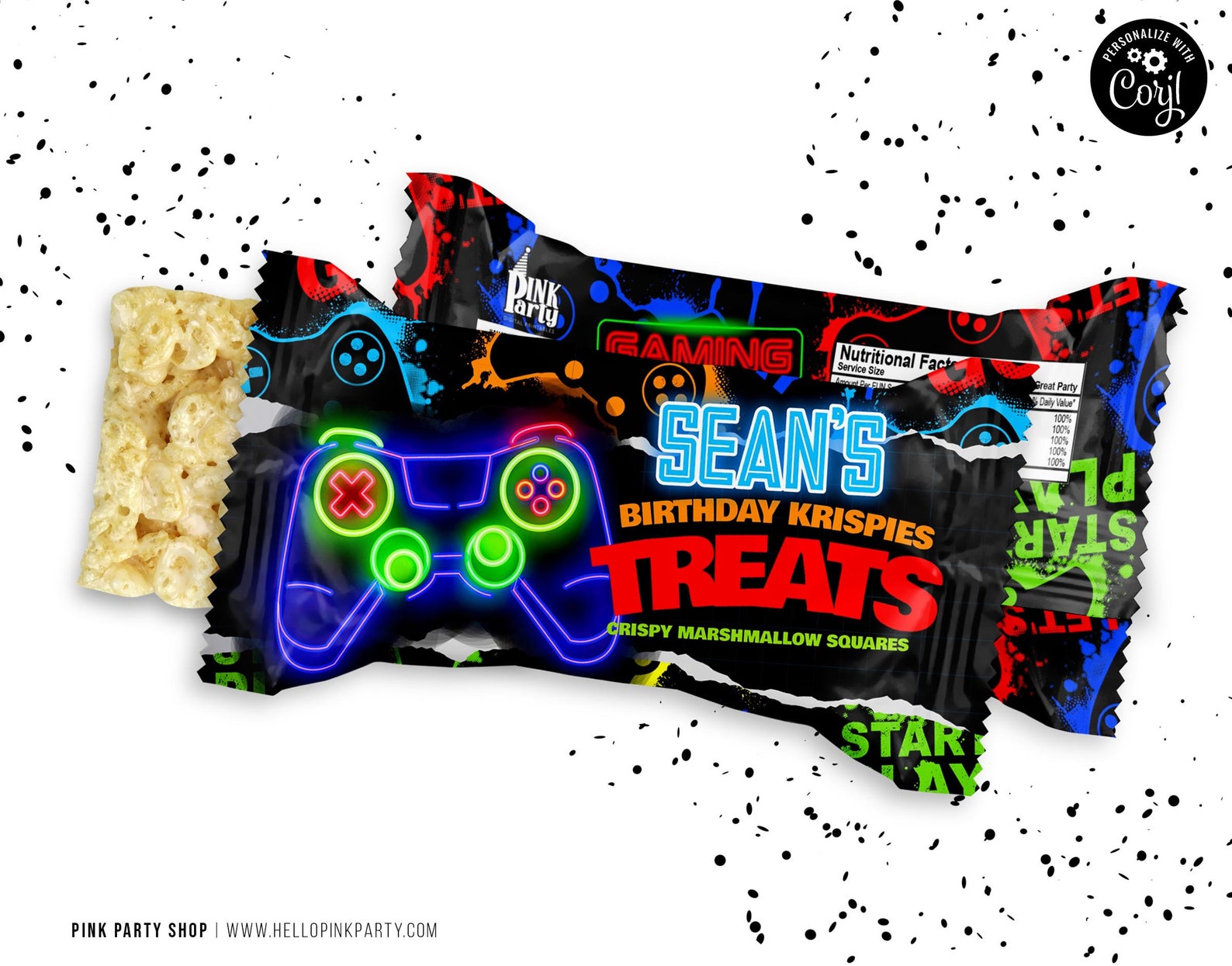 Editable Gamer Birthday Chip Bag Wrapper Video Game Template (digital ...