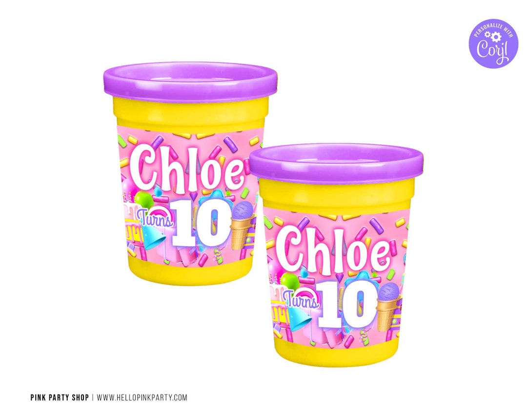 CANDYLAND Birthday Play Dough Labels Editable Template Printable Candy ...