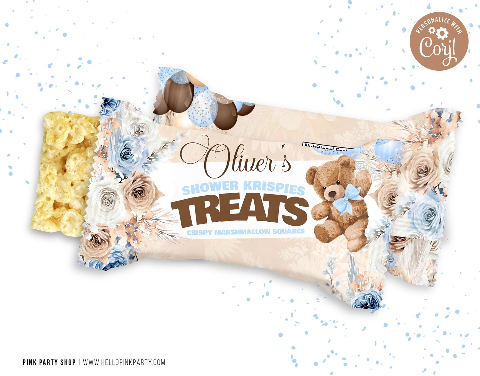 Teddy Bear Baby Shower Candy Bar Wrapper Printable Templates - Etsy