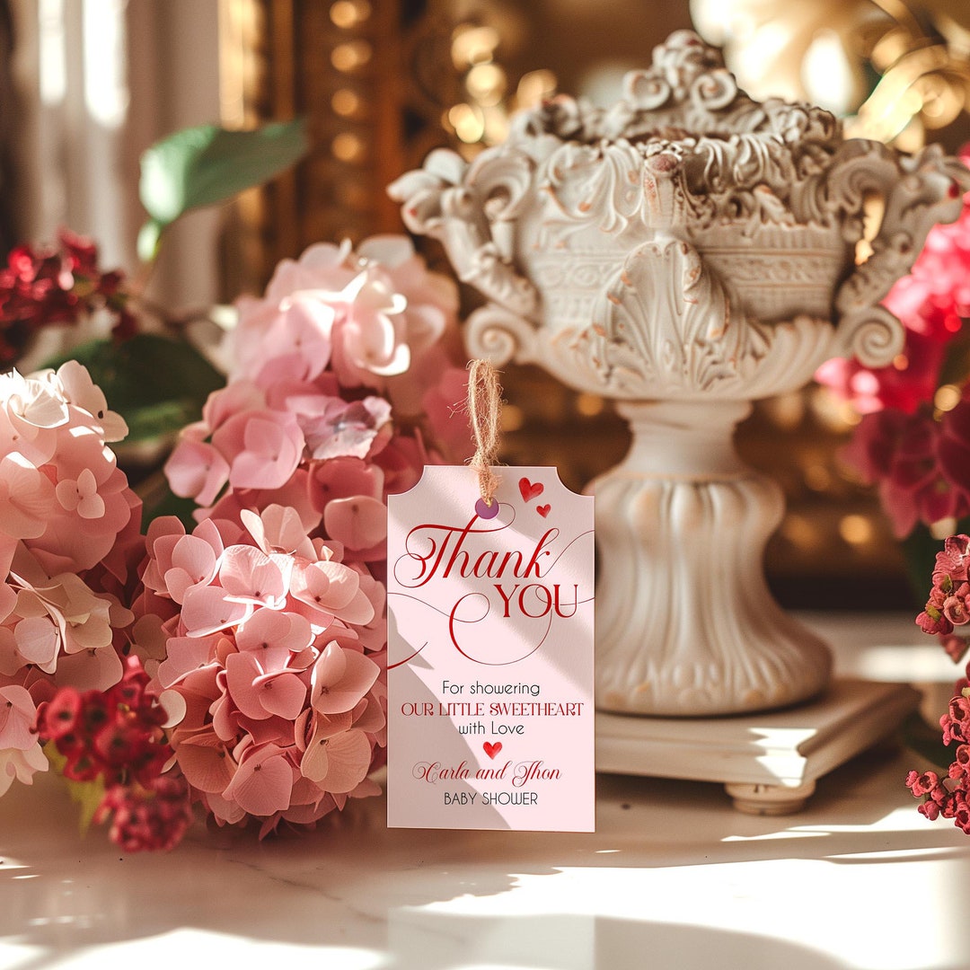 Editable Valentine Baby Shower Favor Tag A Little Sweetheart on the Way ...