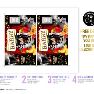 Magician Birthday Fruit Snacks Bag Template Printable, Magic Show ...