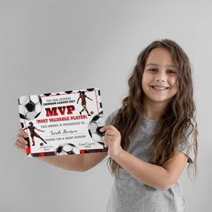 Editable Soccer Award Certificate End of Season Soccer Award Ceremony ...