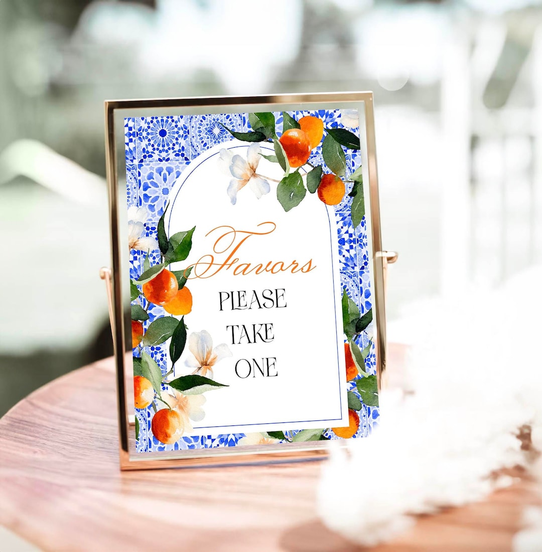 Orange Favors Baby Shower Sign Instant Download Modern Baby Shower Sign ...