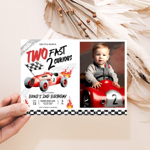 Editable Racing Favor Tags Race Car Birthday Thank You Label Two Fast 2 ...