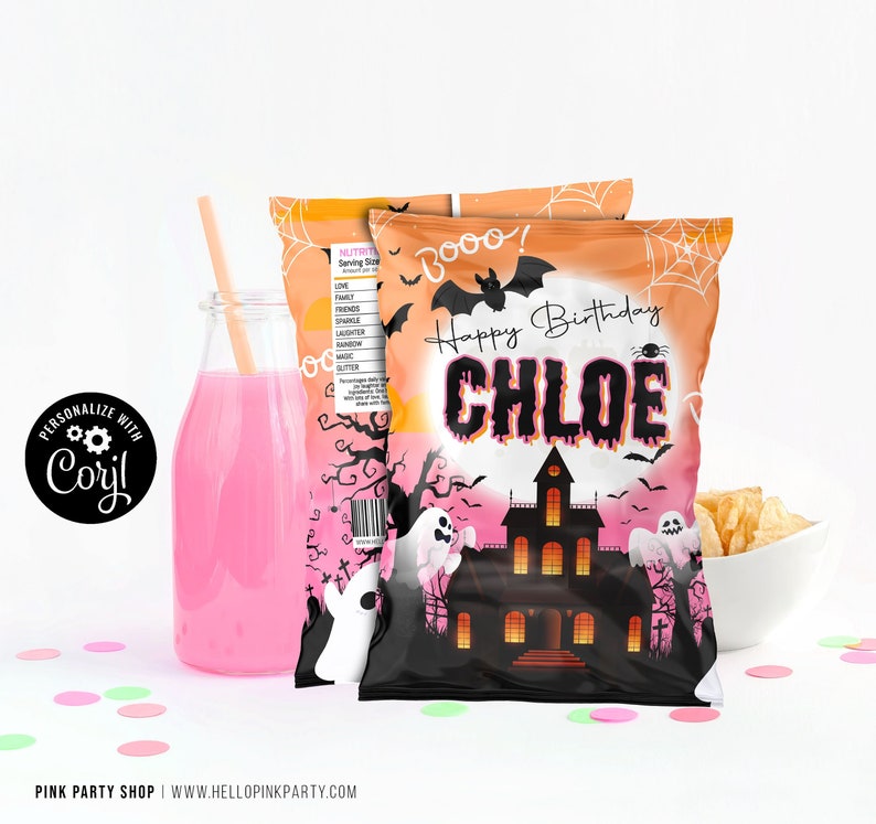 Halloween Chip Bag Spooky Boo Birthday Chip Bag Halloween - Etsy