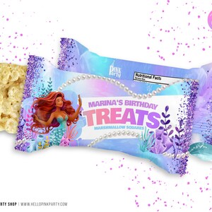 Mermaid Birthday Water Labels, Template Printable, Little Mermaid Party ...