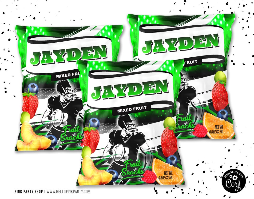Football Birthday Fruit Snack Wrapper Template Printable American ...