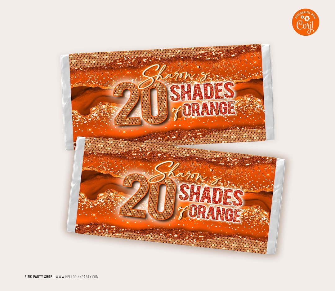 Shades of Orange Candy Bar Wrapper Editable Template Instant Download ...