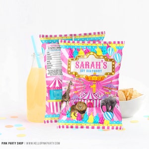 Circus Birthday Candy Bar Wrapper Editable Printable Template Girl ...