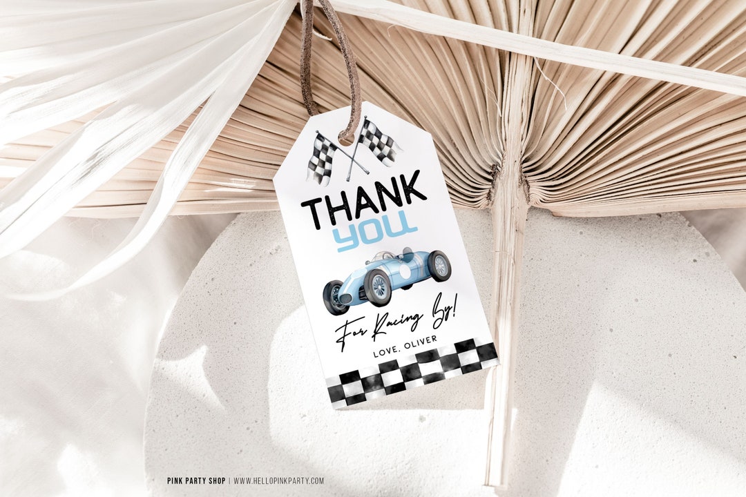 Editable Racing Favor Tags Race Car Birthday Thank You Label Two Fast 2 ...