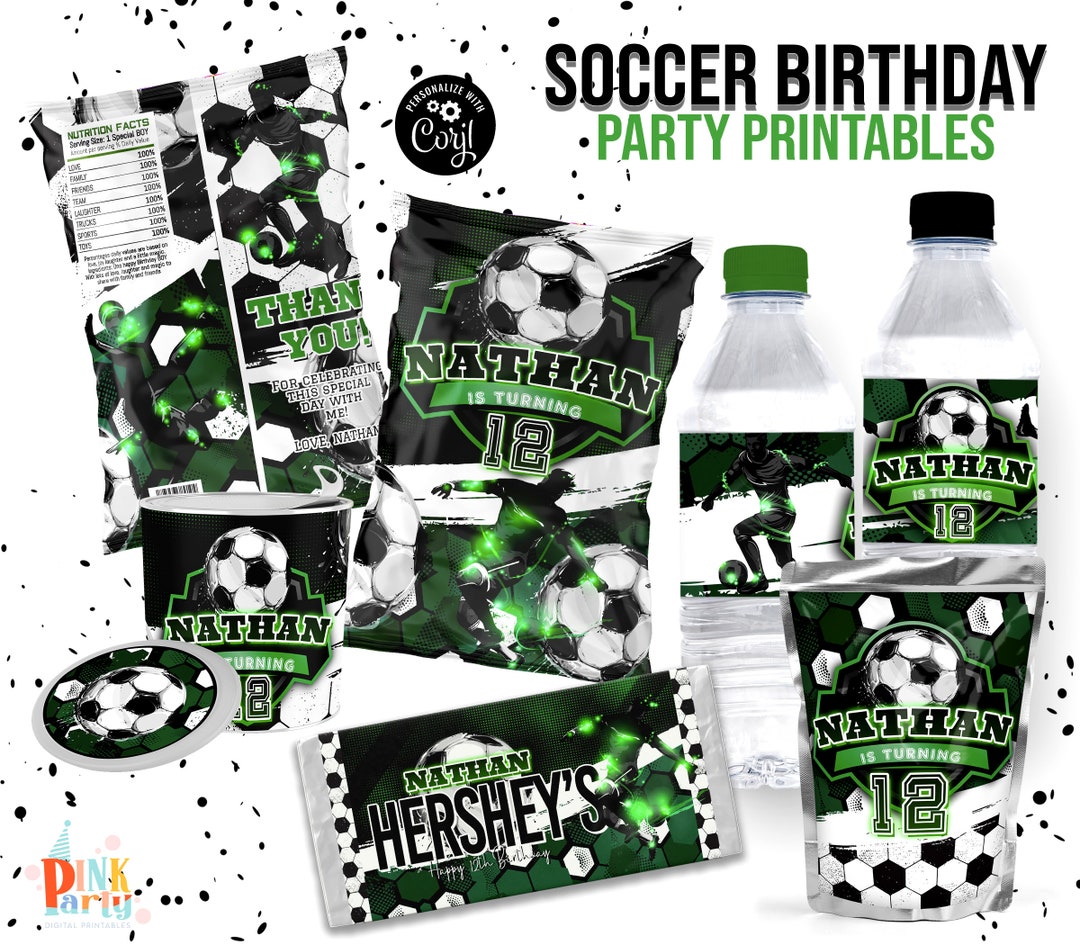 Soccer Birthday Party Bundle Kit, Template Printable, Football Birthday ...
