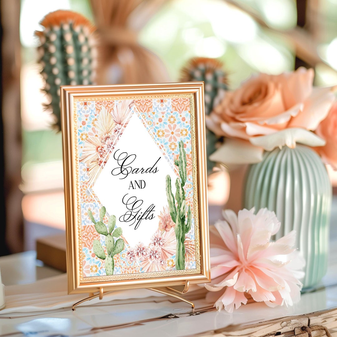 Cactus Cards and Gifts Baby Shower Sign Instant Download Modern Baby ...