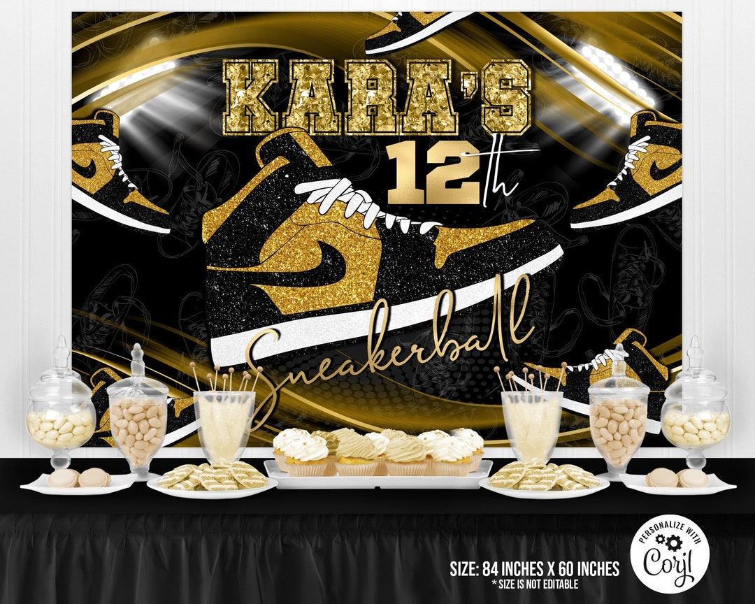 Sneakers Birthday Printable Backdrop Template Design Sneaker - Etsy