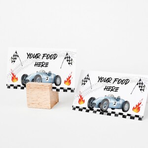 Editable Food Label Place Card Tent Race Car Birthday Racing Food ...