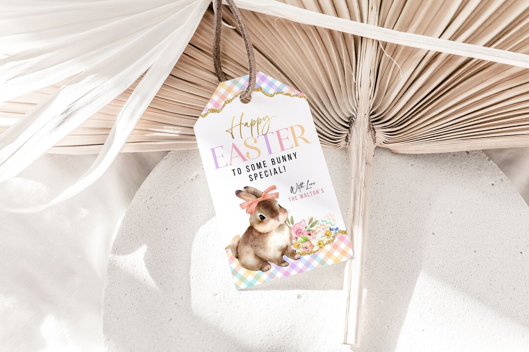 Easter Thank You Tag, Template Printable, Easter Bunny Template Favor ...