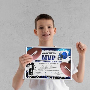 Editable Football Award Certificate: Team Party Printables Diploma ...