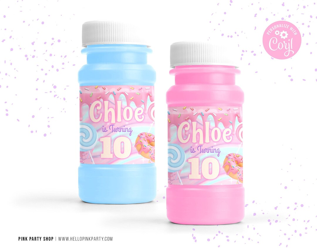 Candyland Birthday Bubble Wrapper Template Printable, Candy Sweets ...