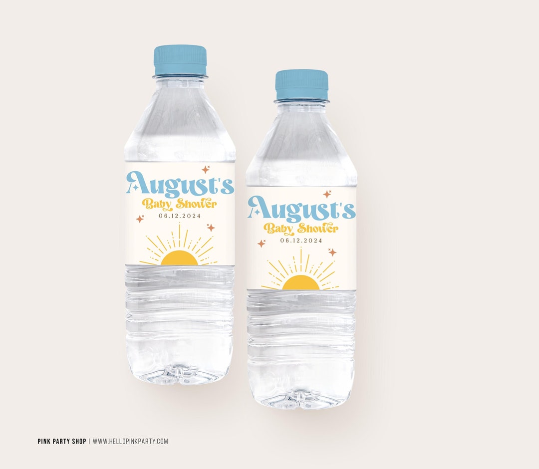 Sonshine Baby Shower Water Label Editable Wrapper Printable Sunshine ...