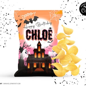 Halloween Chip Bag, Spooky Boo Birthday Chip Bag, Halloween Scary Party ...