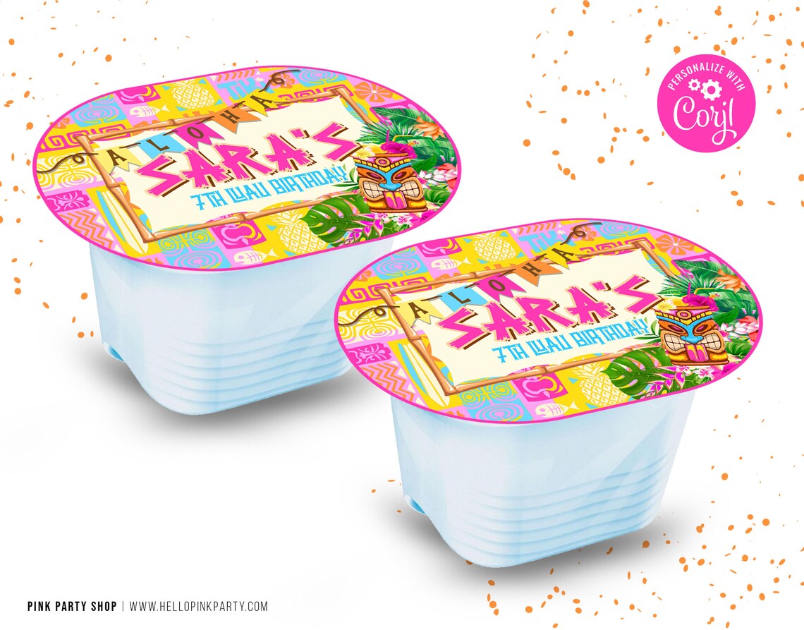 Luau Tiki Birthday Printable Snack Stack Potatoes Wrapper - Etsy