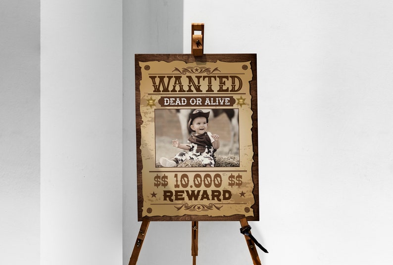 Cowboy Birthday Printable Wanted Sign Template Rodeo Western - Etsy